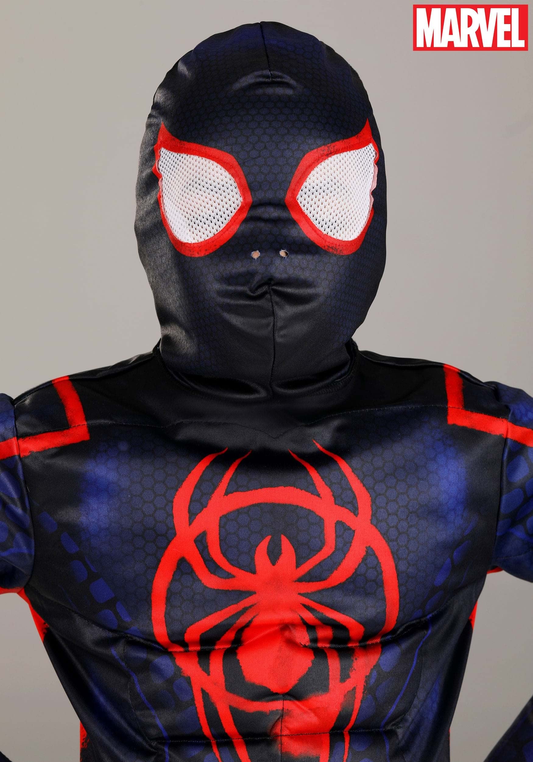 Marvel Integrated Spider-Man Official Youth Deluxe Zentai Costume - Stretch Spandex with Hidden Zippers and Wrist Slits (S) Blue