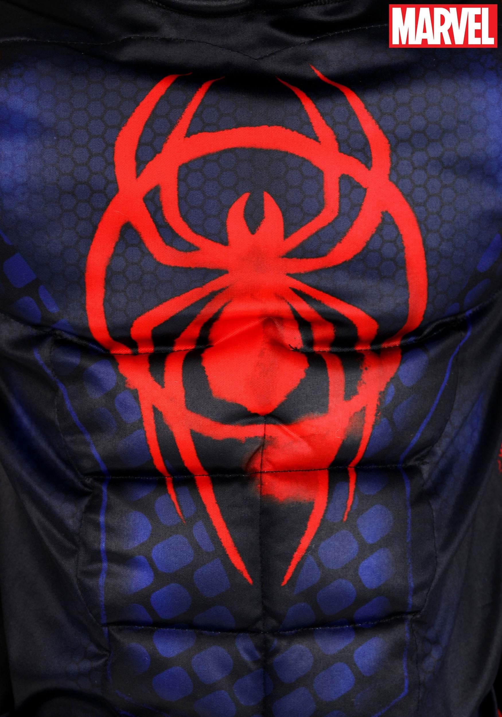 Marvel Integrated Spider-Man Official Youth Deluxe Zentai Costume - Stretch Spandex with Hidden Zippers and Wrist Slits (S) Blue