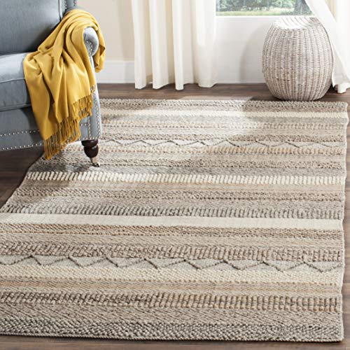 SAFAVIEH Natura Collection 4' x 6' Beige NAT101A Handmade Moroccan Boho Tribal Wool & Cotton Area Rug