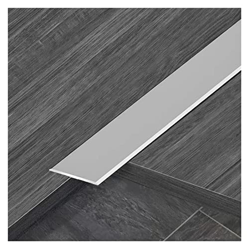 HAIXHX Aluminum Flat Floor Threshold Strip, Wall Trim Strip Cover Door Carpet Edge Door Threshold Bar for Laminate/Tile/Wood and Lino Flooring (Color : Light Coffee, Size : Length 150cm/59.1in)