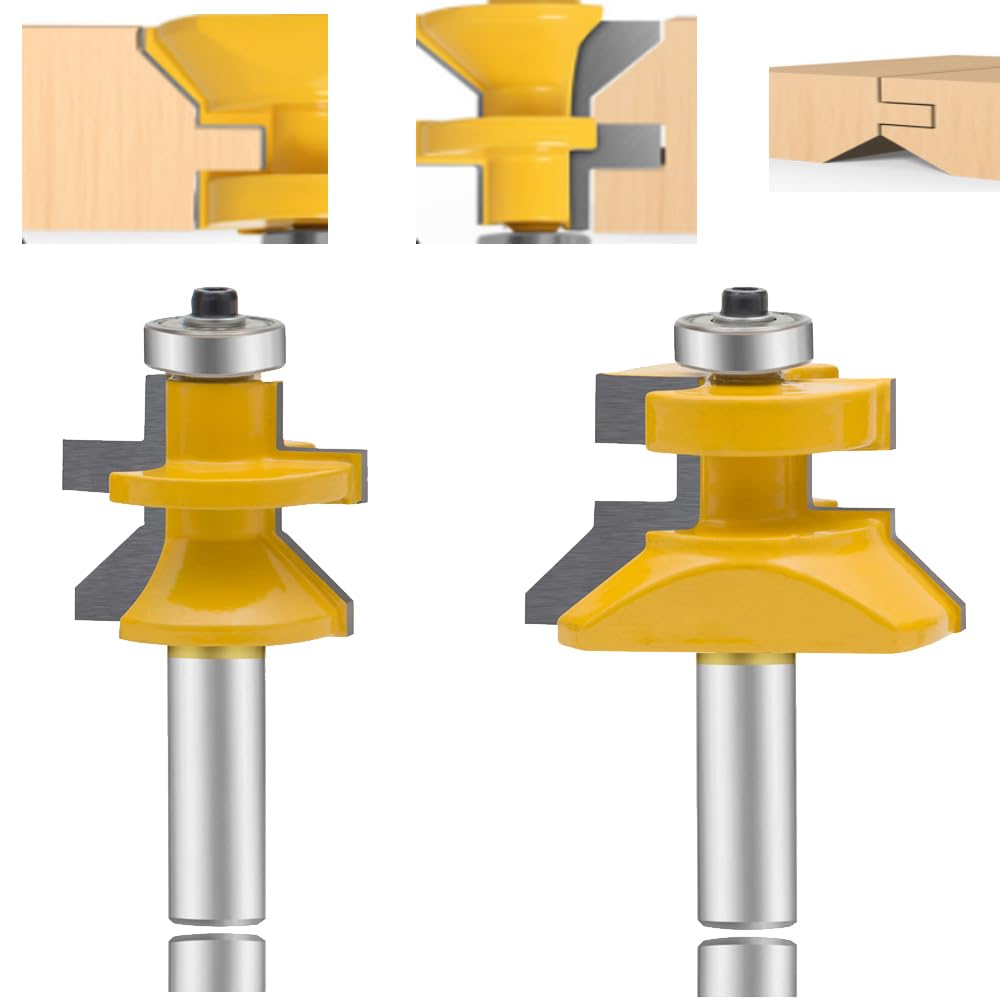 LETBUY Flooring 2 Bit Tongue and Groove Flooring Router Bit Set 1/2-Inch Shank (2 pcs)