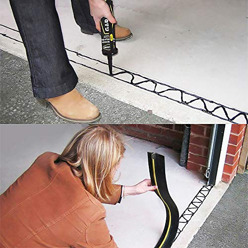 Universal Garage Door Bottom Threshold Seal DIY Weather Stripping,Weatherproof Floor Rubber Replacement (16 Ft)