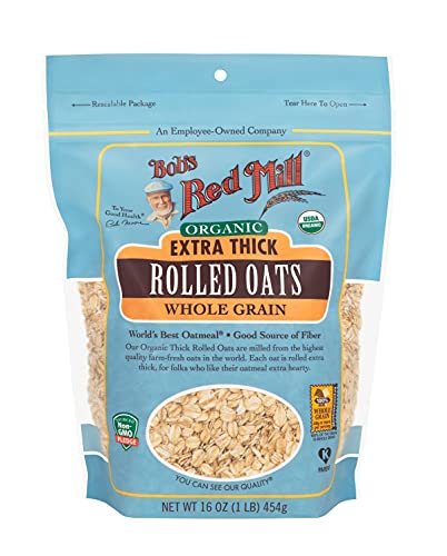 Bob's Red Mill Organic Extra Thick Rolled Oats, 16-ounce (Pack of 4)
