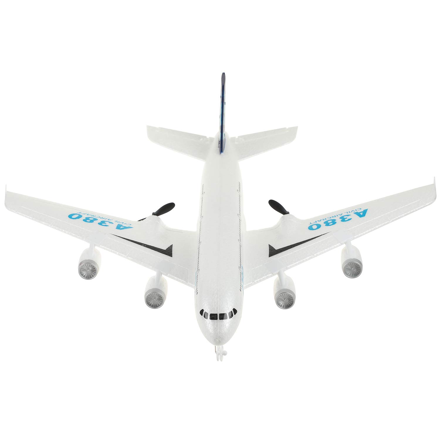 OTTCCTOY RC Plane Remote Control Airplane 2.4Ghz DIY 2 Channels Remote Control Airplane Built in 6-Axis Gyro, A380 RC Aircraft for Kids EPP Foam Glider for Beginner