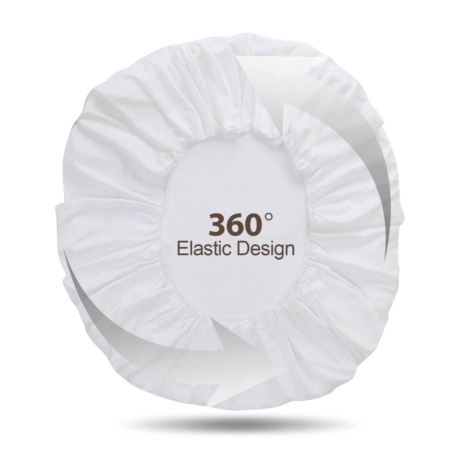 100% Egyptian Cotton Fitted Sheet Queen Size White, 600 Thread Count, 8-16" Deep Pocket Sheet, Soft & Elastic Sateen Weave Bottom Sheet for Hotel & Home, (White, 1 Pack Fitted Sheet Only, Queen)