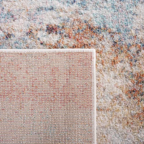 Safavieh Phoenix Collection 8' x 10' Aqua/Gold Rose PHX506J Modern Contemporary Abstract Non-Shedding Area Rug