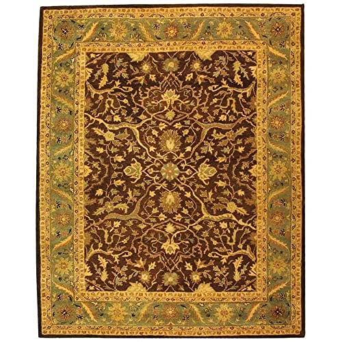 SAFAVIEH Antiquity Collection 8'3" x 11' Brown / Green AT14F Handmade Traditional Oriental Premium Wool Area Rug