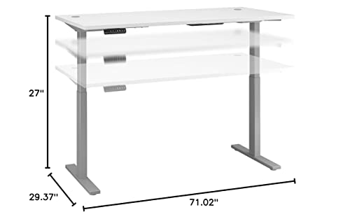 Bush Business Furniture Move 60 Series Height Adjustable Standing Desk, 72W x 30D, White with Cool Gray Metallic Base