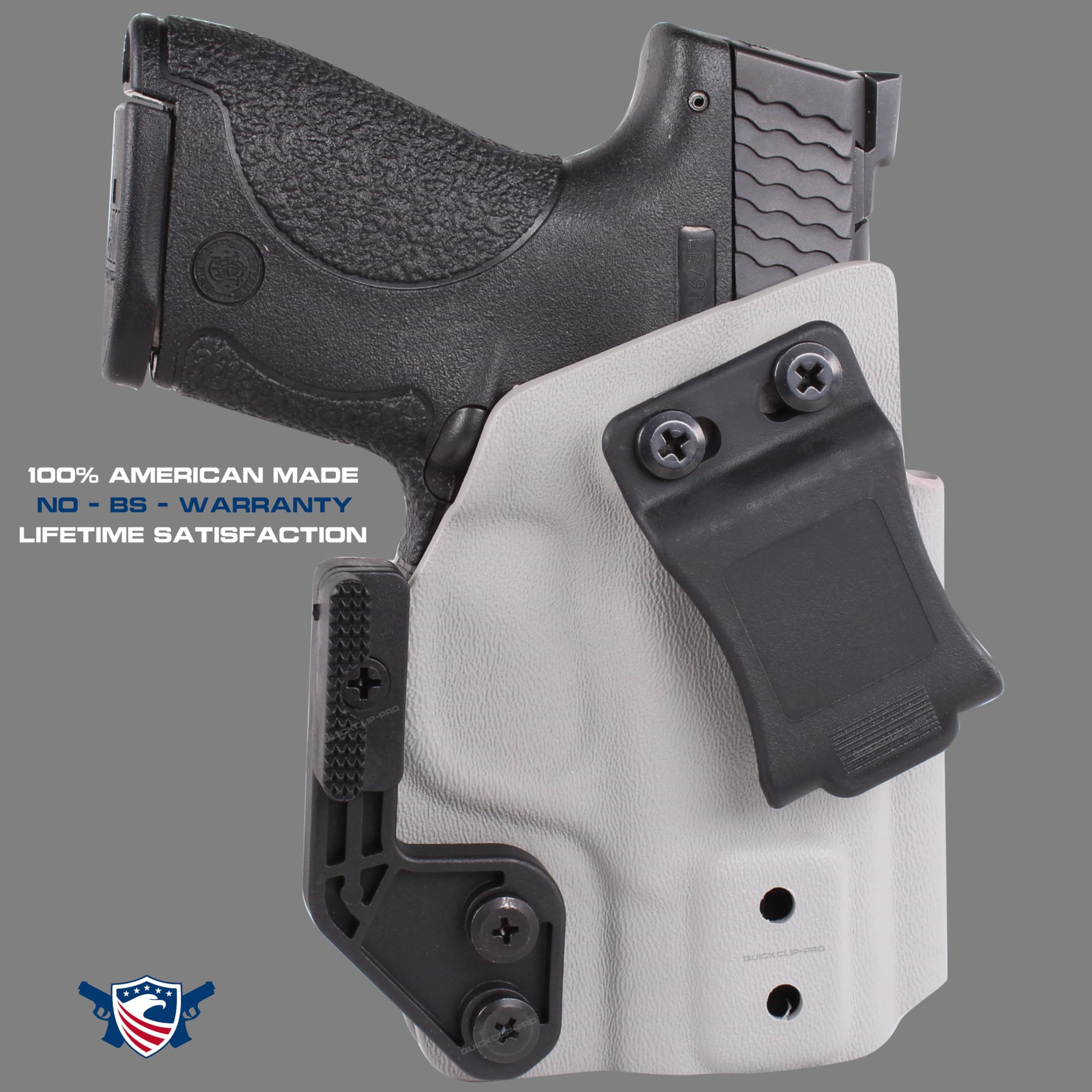 Tuckable FOMI X Belt Clips - Slotted Multiple Fit IWB - Inside The Waist Band | Made in USA - Replacement Mounting Hardware Included fits Most Kydex Gun Holsters or Sheath Making (1.50" 2-Pack)