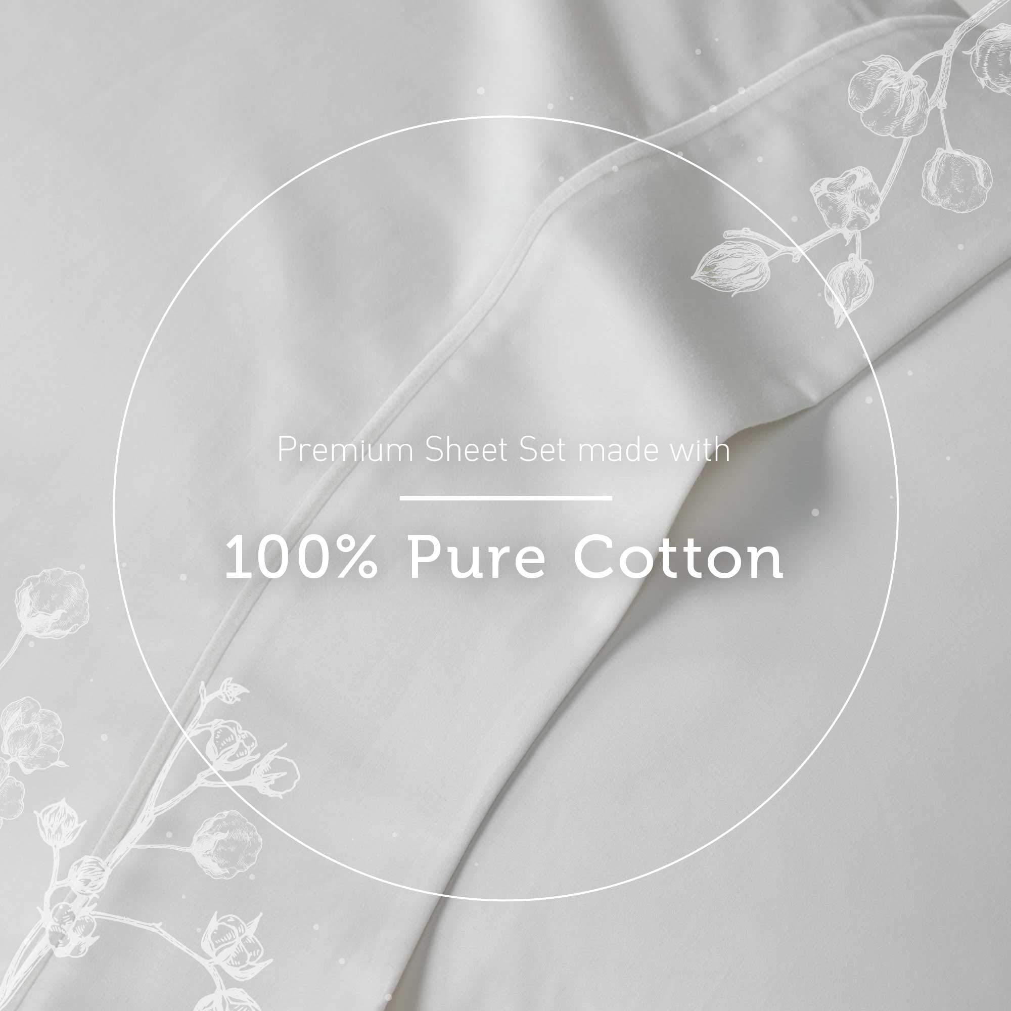 Hyde Lane King Sheets - 1000 Thread Count Luxury Cotton, Deep Pocket Fitted Sheet Set, Soft & Breathable Sateen Weave, Durable & Elegant Bedding (Natural White)