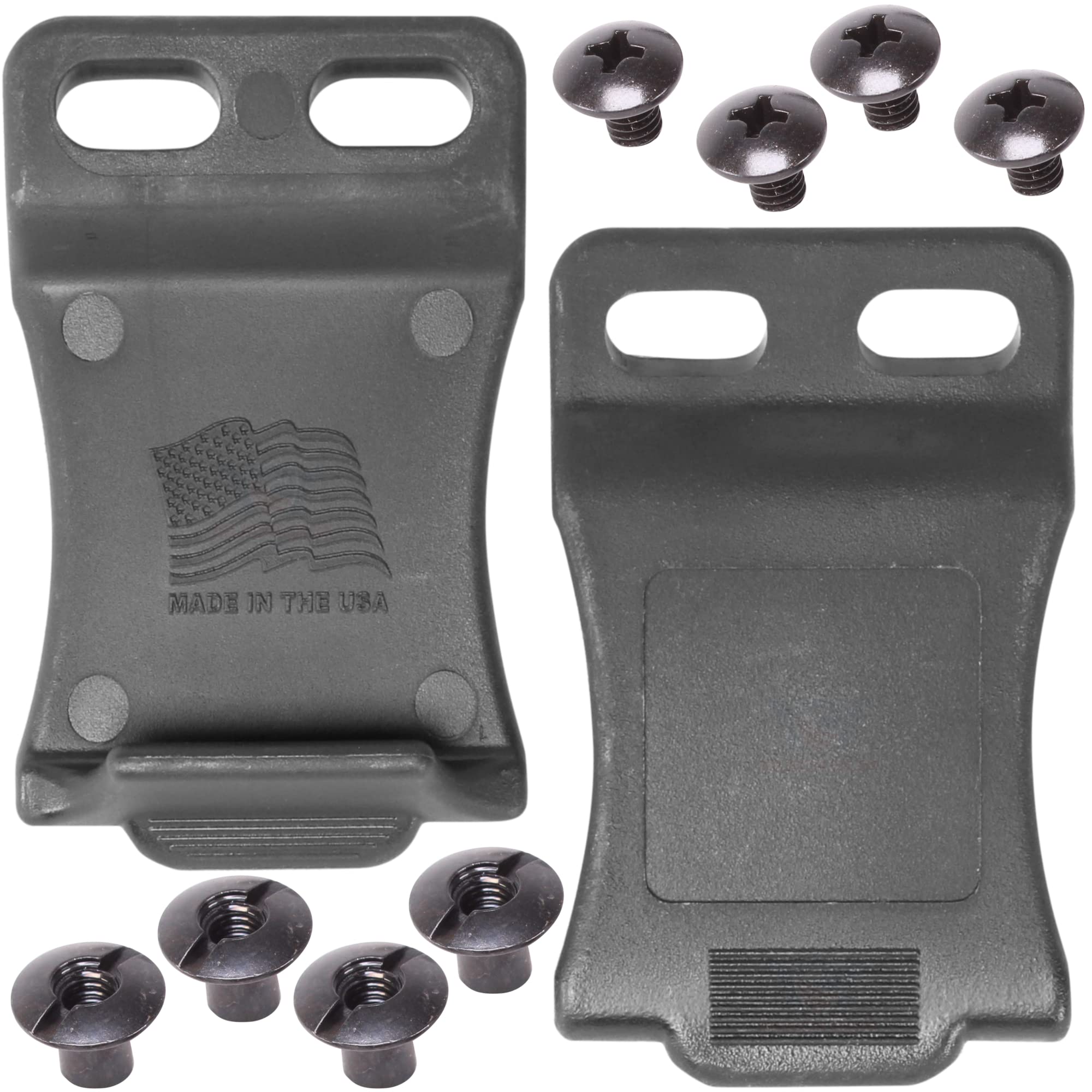 Tuckable FOMI X Belt Clips - Slotted Multiple Fit IWB - Inside The Waist Band | Made in USA - Replacement Mounting Hardware Included fits Most Kydex Gun Holsters or Sheath Making (1.50" 2-Pack)