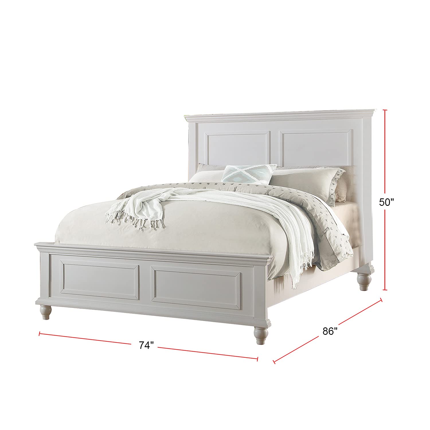 simple relax White Cal King Size Wood Bed