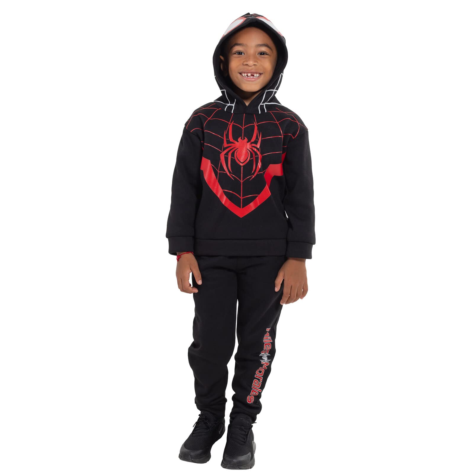 Marvel Spider-Man Miles Morales Toddler Boys Fleece Cosplay Pullover Hoodie and Pants Outfit Set 5T