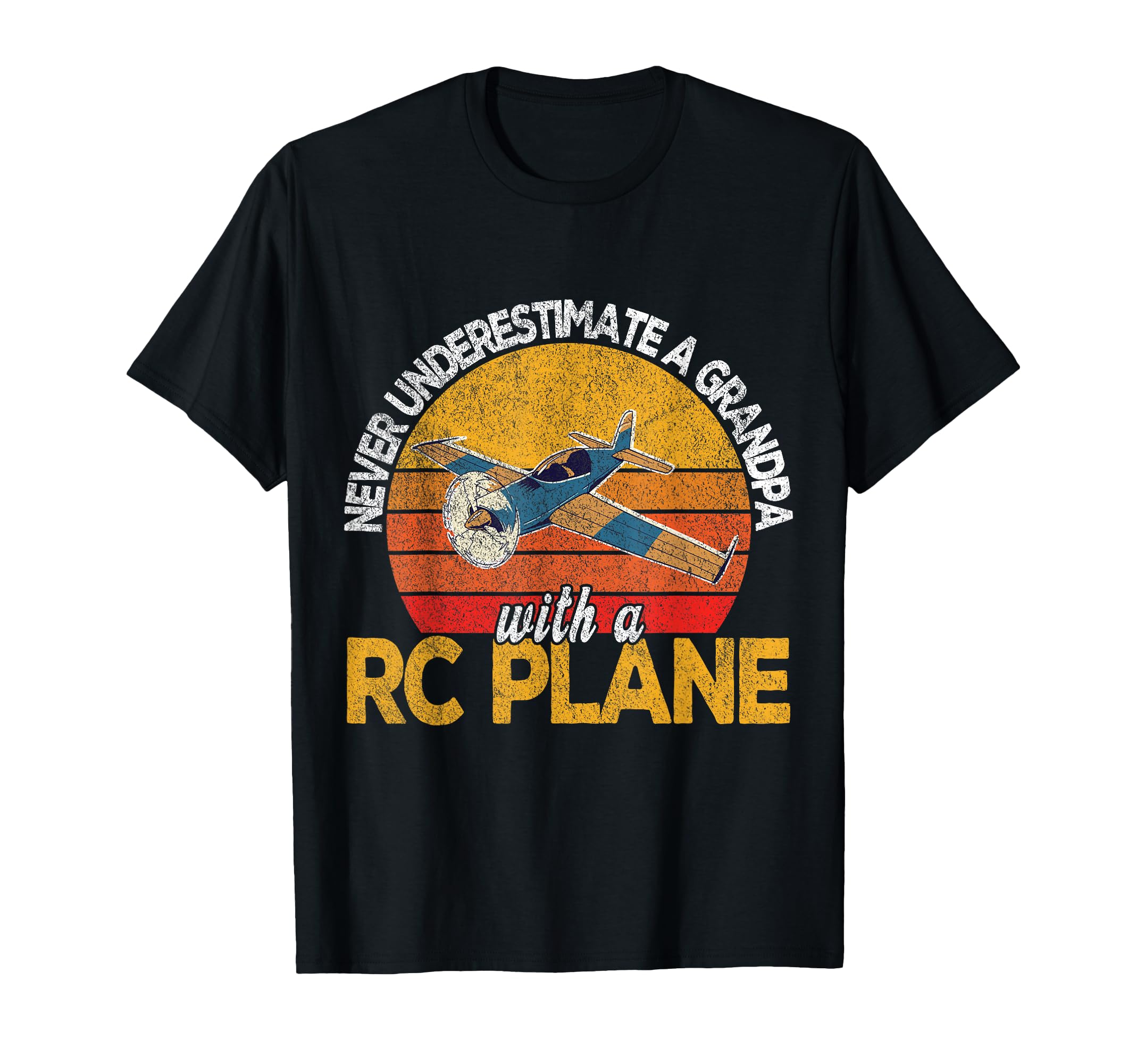 Funny RC Plane Grandpa Model Airplane Pilot Retro T-Shirt