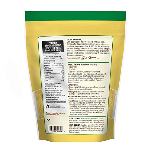 Bob's Red Mill Organic Corn Grits/, Oz polenta 24 Ounce