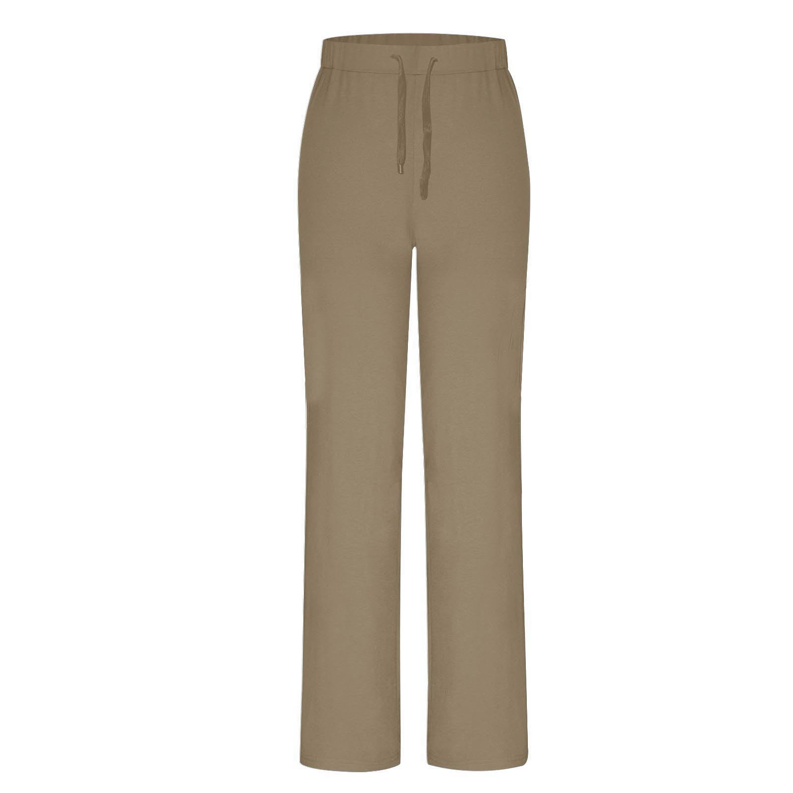 Sales Today Clearance Sweatpants for Women Wide Leg Cargo Pants High Rise Yoga Leggings with Pockets Plus Size Y2K Drawstring Straight Leg Pants Today 2024