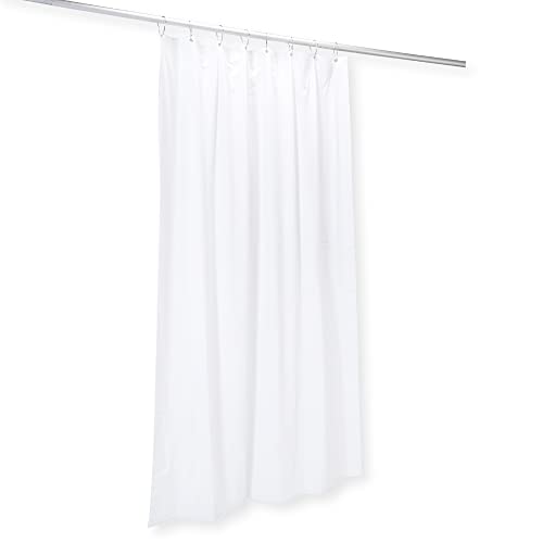 Grab Bar Specialists Heavy Weighted Shower Curtain - for Walk-in Shower Threshold / Use with Collapsible Dam for Water Barrier / 3-Ply Textured Vinyl / White / 48" x 72"