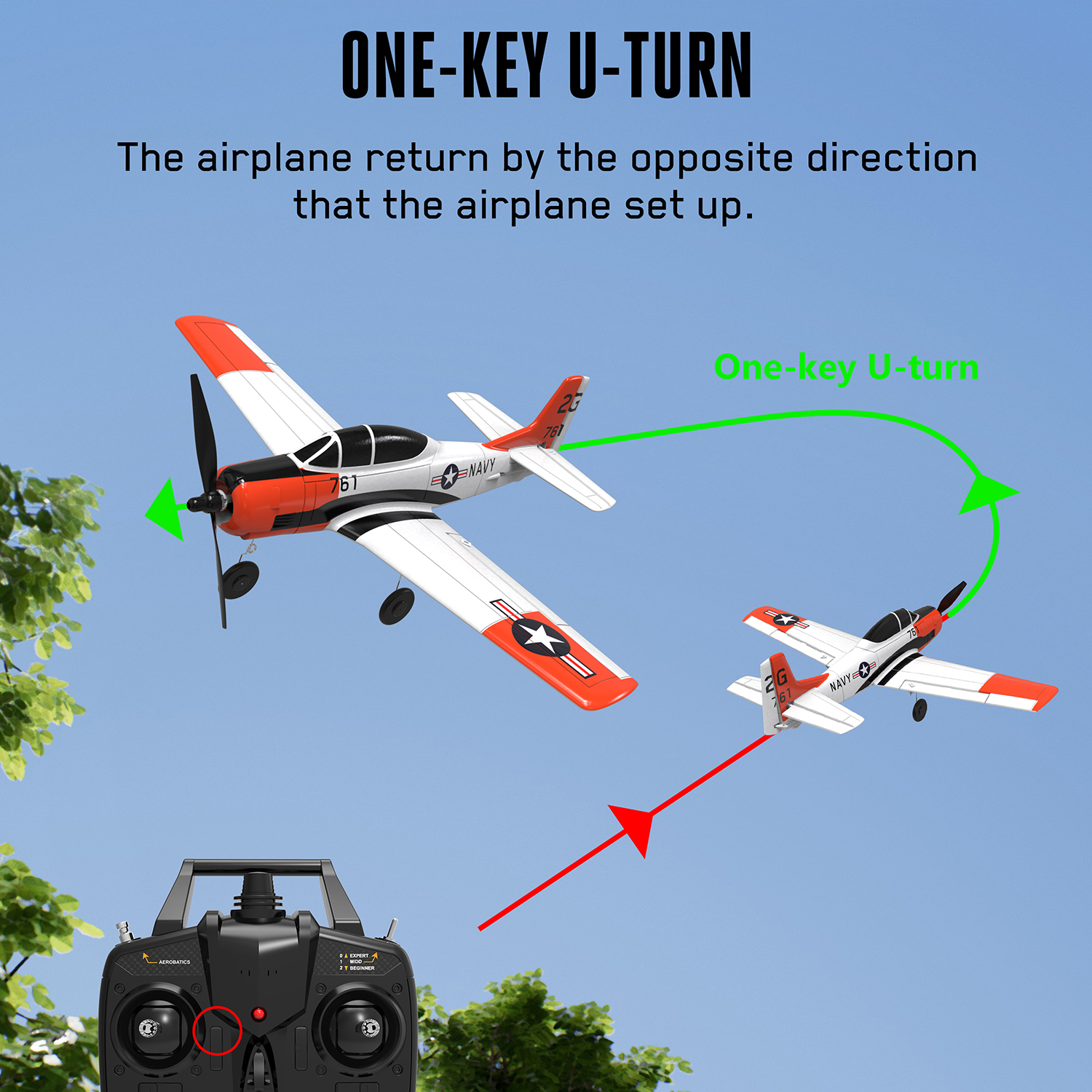Volantex RC Airplane 2.4Ghz 4 Channel Remote Control,with Aileron T28 Trojan Parkflyer RC Aircraft Plane,Ready to Fly with Xpilot Stabilization System,Perfect for uitable for Kids and Beginners