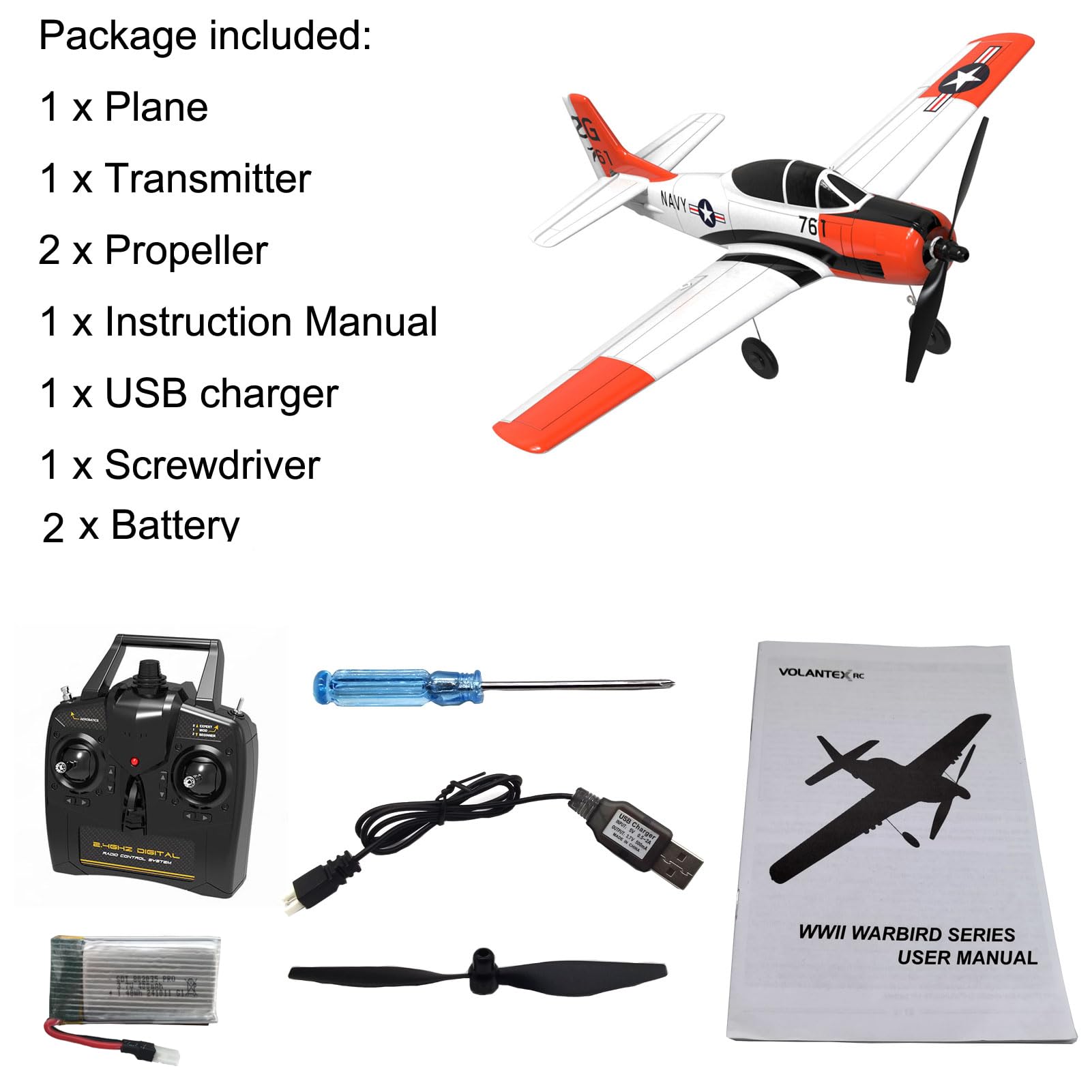 Volantex RC Airplane 2.4Ghz 4 Channel Remote Control,with Aileron T28 Trojan Parkflyer RC Aircraft Plane,Ready to Fly with Xpilot Stabilization System,Perfect for uitable for Kids and Beginners
