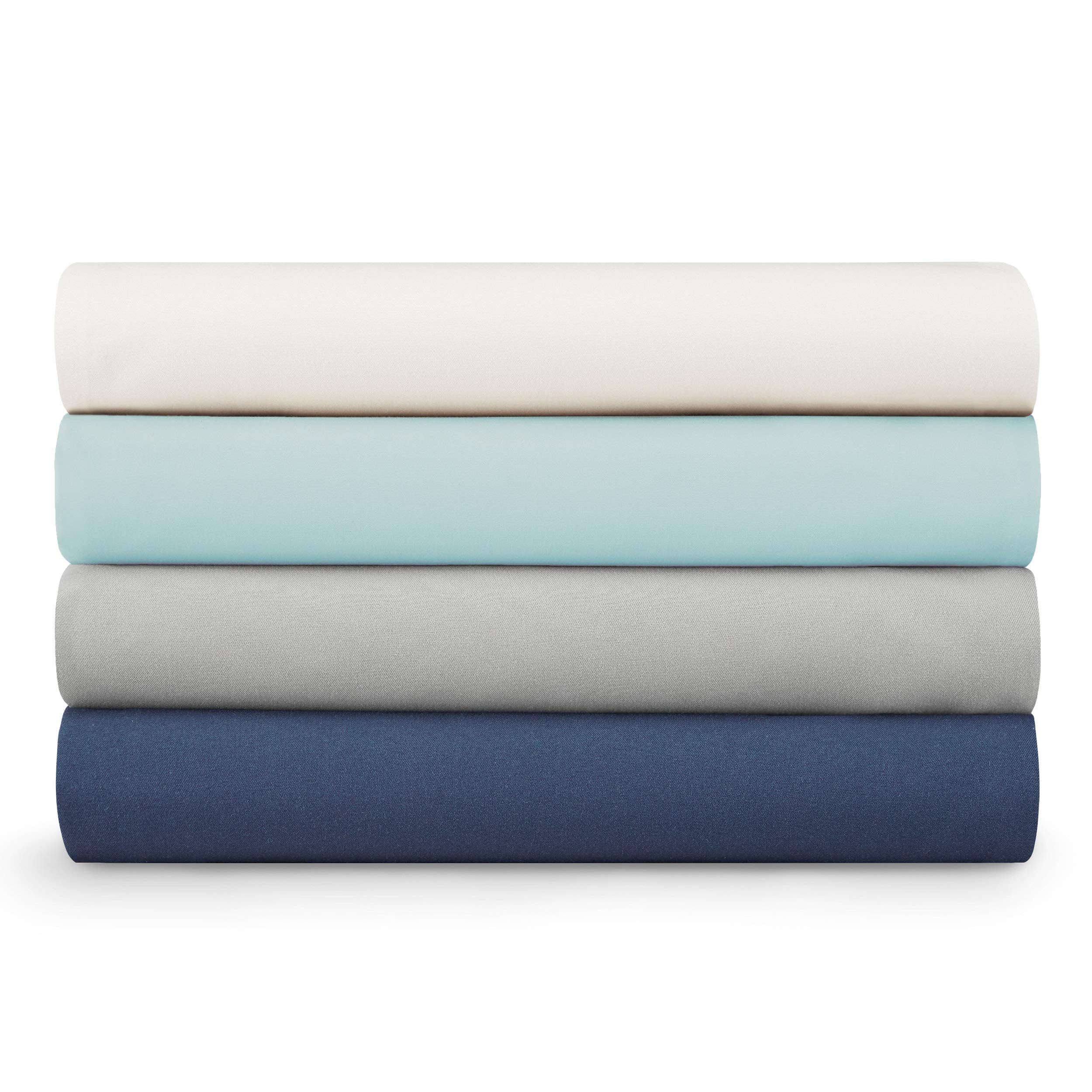 Nautica - Queen Sheets, Cotton Sateen Bedding, 400 Thread Count, Silky Smooth & Wrinkle Resistant (Regatta White, Queen) Home | Crossview Collection | Ultra Soft & Cozy Microsuede