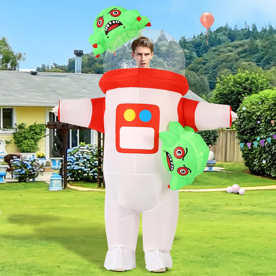 GOOSH Creations Halloween Inflatable Costume Full Body Astronauts and Aliens Inflatable Costume with two aliens costume suitable for Halloween, Costume parties, Carnival, Cosplay, etc.