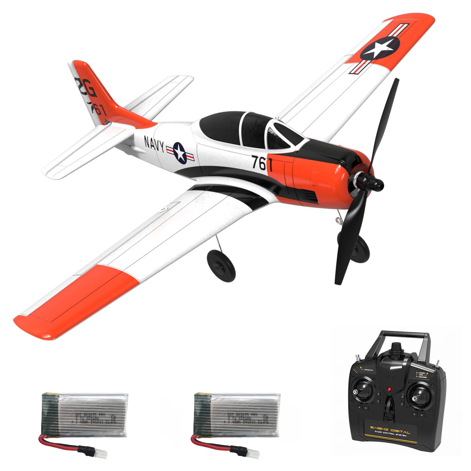 Volantex RC Airplane 2.4Ghz 4 Channel Remote Control,with Aileron T28 Trojan Parkflyer RC Aircraft Plane,Ready to Fly with Xpilot Stabilization System,Perfect for uitable for Kids and Beginners
