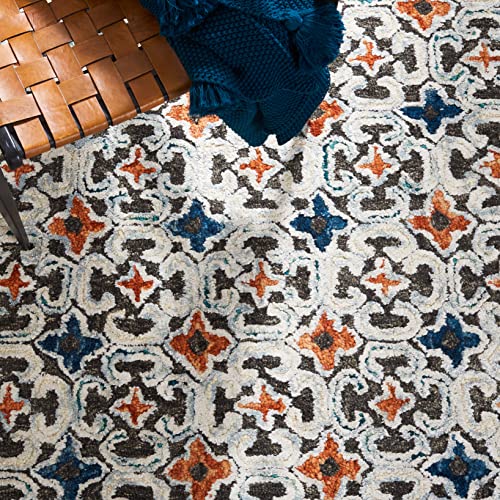 Safavieh Aspen Collection 9' x 12' Blue/Taupe APN294M Handmade Boho Wool & Viscose Area Rug