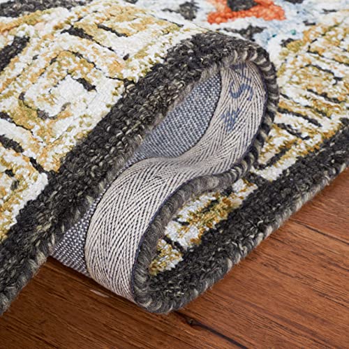 Safavieh Aspen Collection 9' x 12' Blue/Taupe APN294M Handmade Boho Wool & Viscose Area Rug