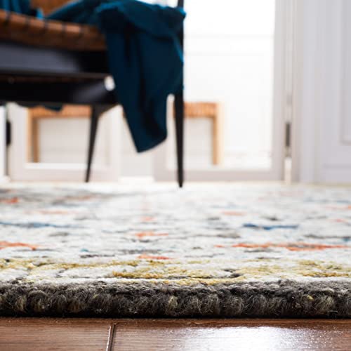 Safavieh Aspen Collection 9' x 12' Blue/Taupe APN294M Handmade Boho Wool & Viscose Area Rug