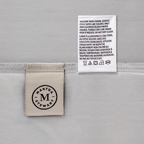 MARTHA STEWART 100% Cotton Queen Sheet Set - 4 Piece, Soft, Smooth, Durable, Easy Care, 16" Deep Pocket Sheets, Bedding Sheets, Sateen Sheets, 1 Flat, 1 Fitted, 2 Pillowcases, Yellow
