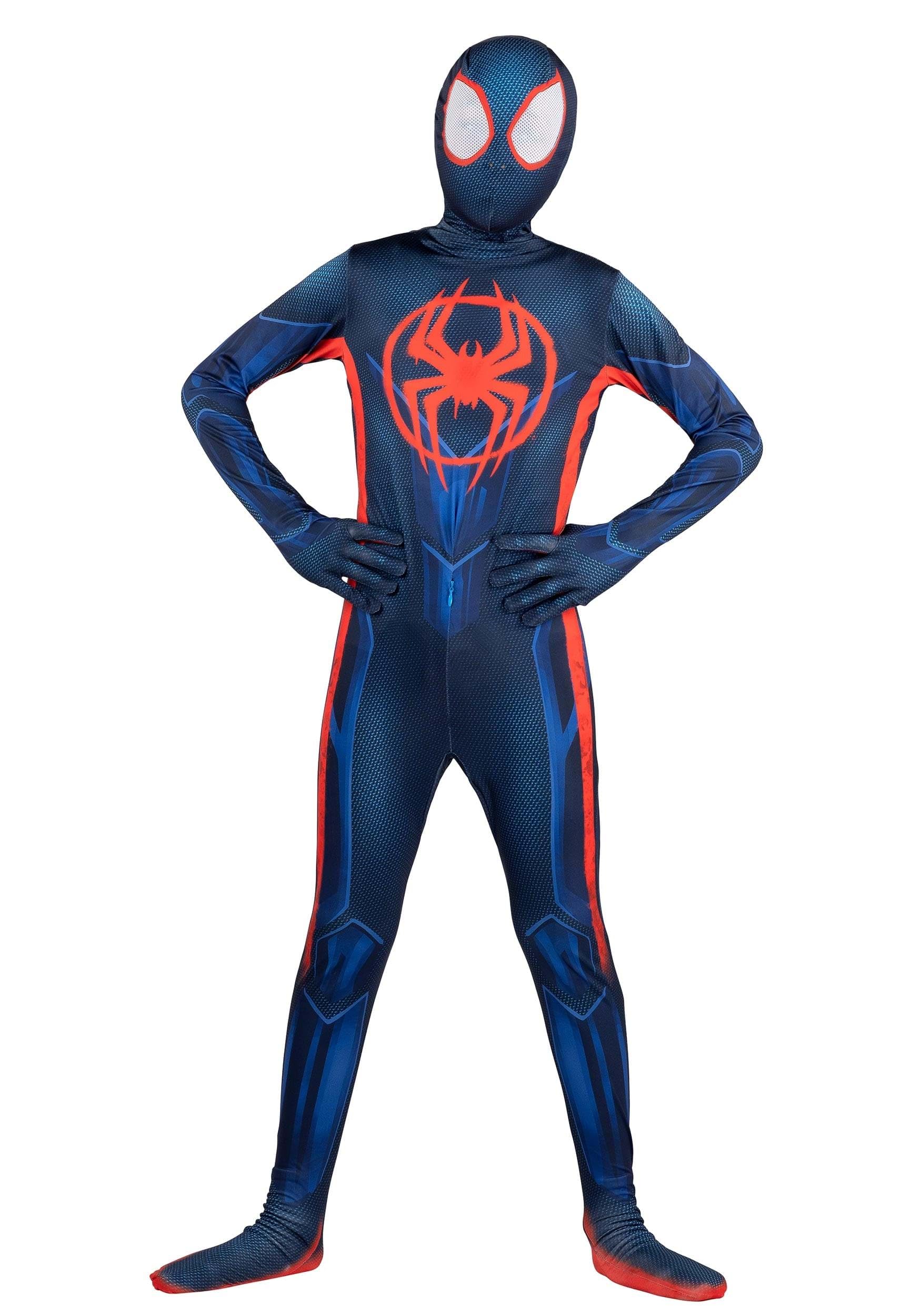 Marvel Kid's Classic Spider-Man Miles Morales Zentai Suit, Spiderman Costume for Halloween Small Blue