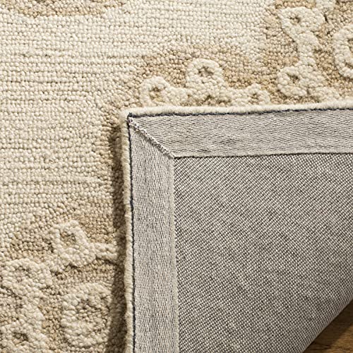 SAFAVIEH Blossom Collection 6' x 9' Ivory/Beige BLM108B Handmade Premium Wool Living Room Dining Bedroom Area Rug