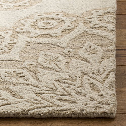 SAFAVIEH Blossom Collection 6' x 9' Ivory/Beige BLM108B Handmade Premium Wool Living Room Dining Bedroom Area Rug