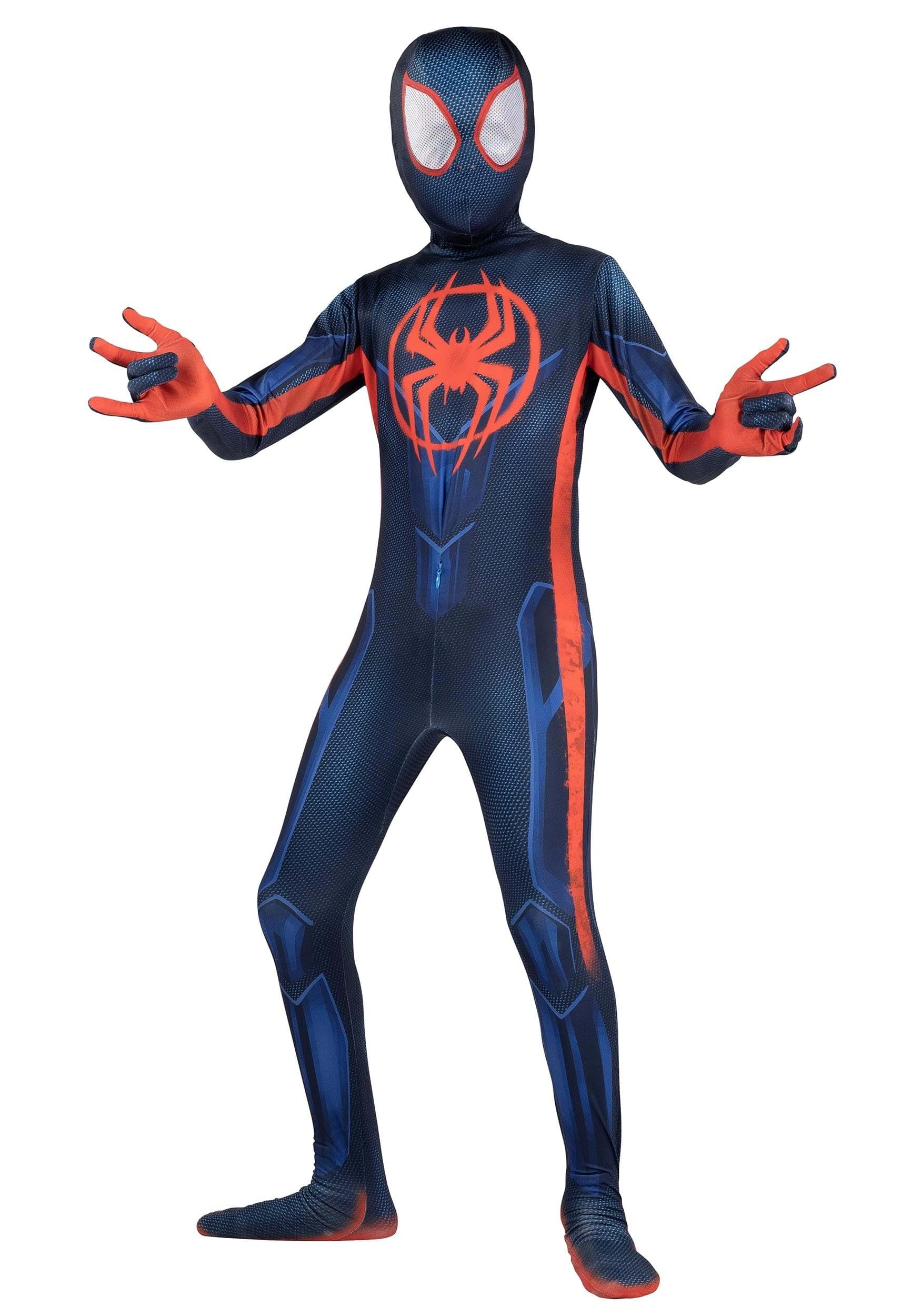 Marvel Kid's Classic Spider-Man Miles Morales Zentai Suit, Spiderman Costume for Halloween Small Blue