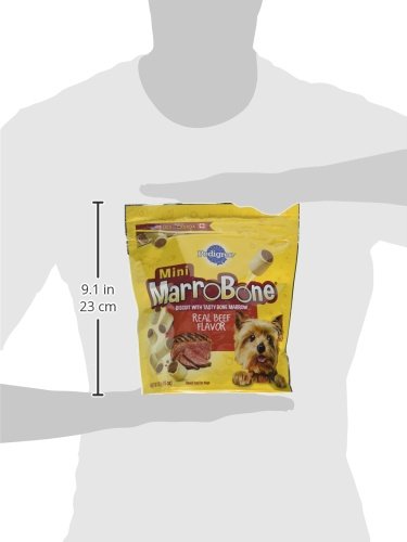 PEDIGREE MARROBONE Toy/Small Dog Treats Real Beef Flavor Crunchy Dog Biscuit, 15 oz. 8 Pack