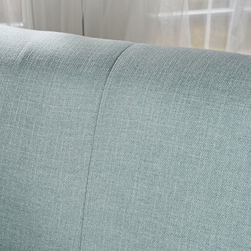 Christopher Knight Home Justus Mid-Century Modern Fabric Loveseat, Light Blue/Natural & Ippolito Fabric Pillows, 2-Pcs Set, White and Blue Floral