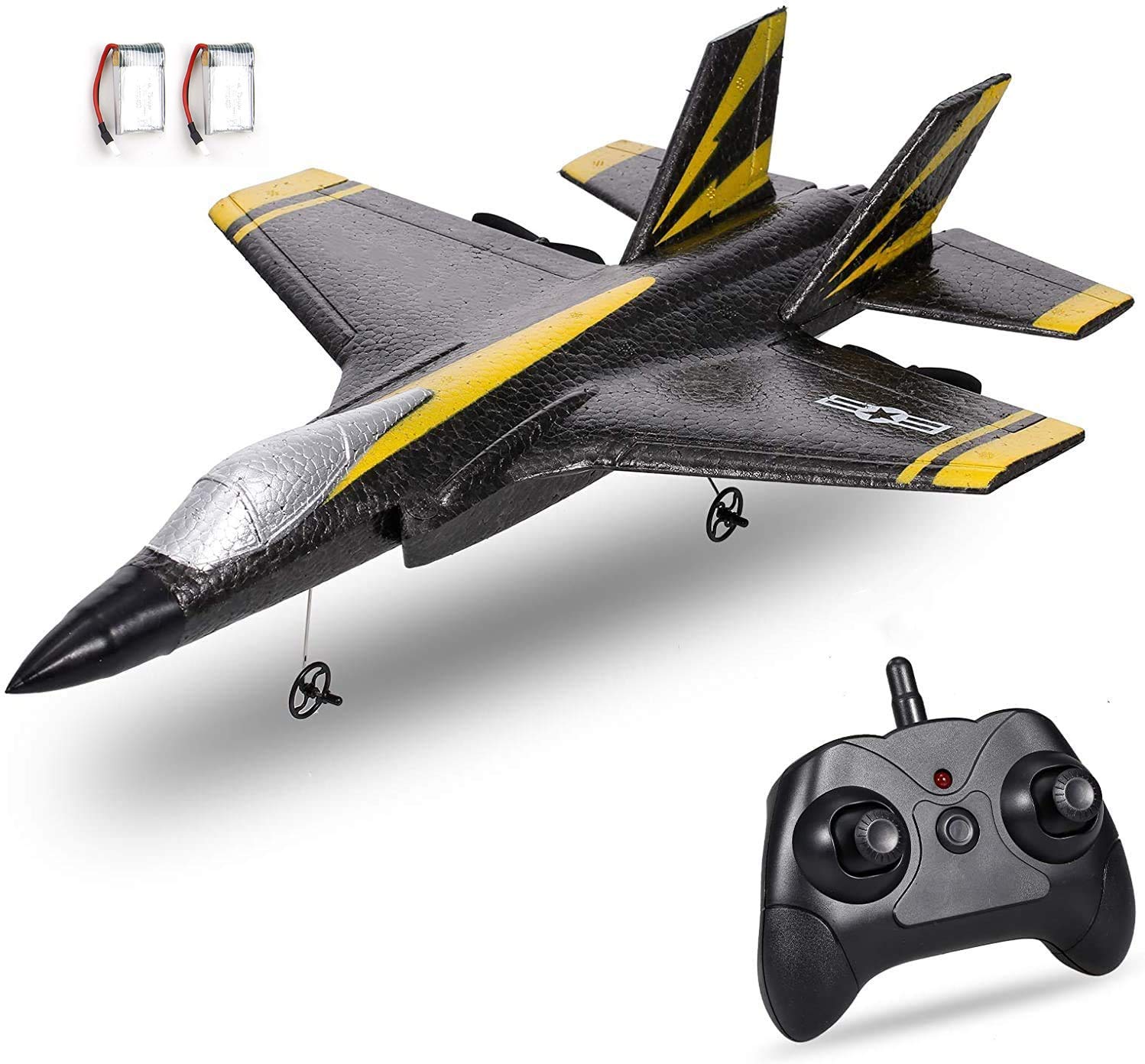 QT RC Airplane, 2 Channel RC Plane, 2.4Ghz Remote Control Airplane, Ready to Fly Foam Glider with 3 Axis Gyro, Fixed Wing Aircraft Toys for Beginners, Kids and Adults