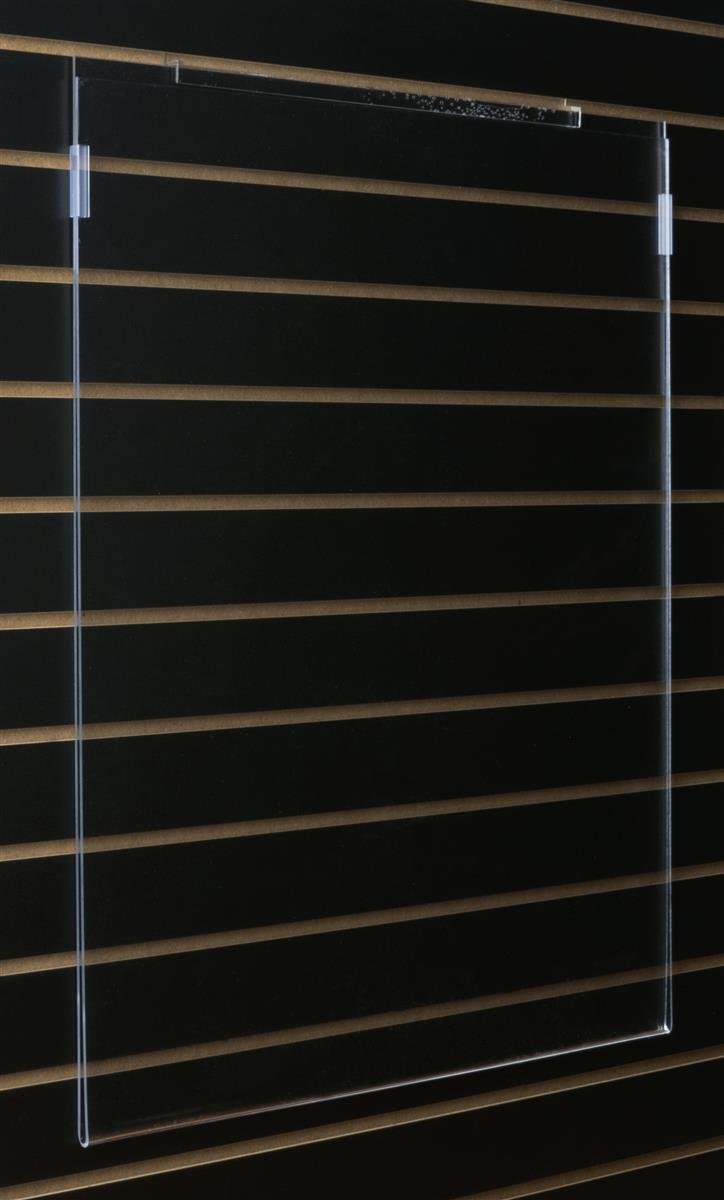 22 x 28 Clear Acrylic Poster Frame for Slatwall, Fits Most Slotted Wall Panels, Frameless Design