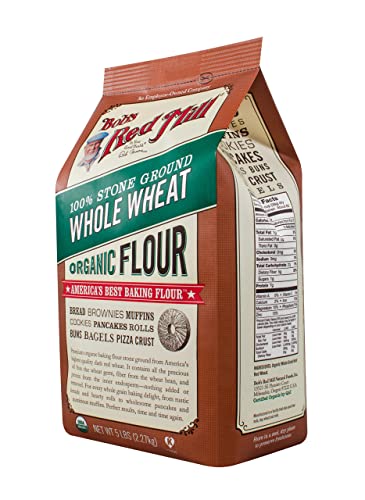 Bob's Red Mill, Organic Flour, Whole Wheat, 5 lb