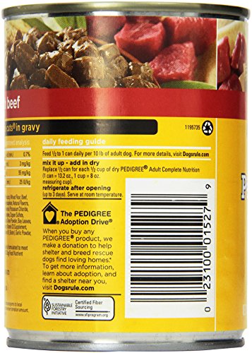 Pedigree Choice Cuts In Gravy With Beef Canned Dog Food 13.2 Ounces (Four 6-Can Cases)