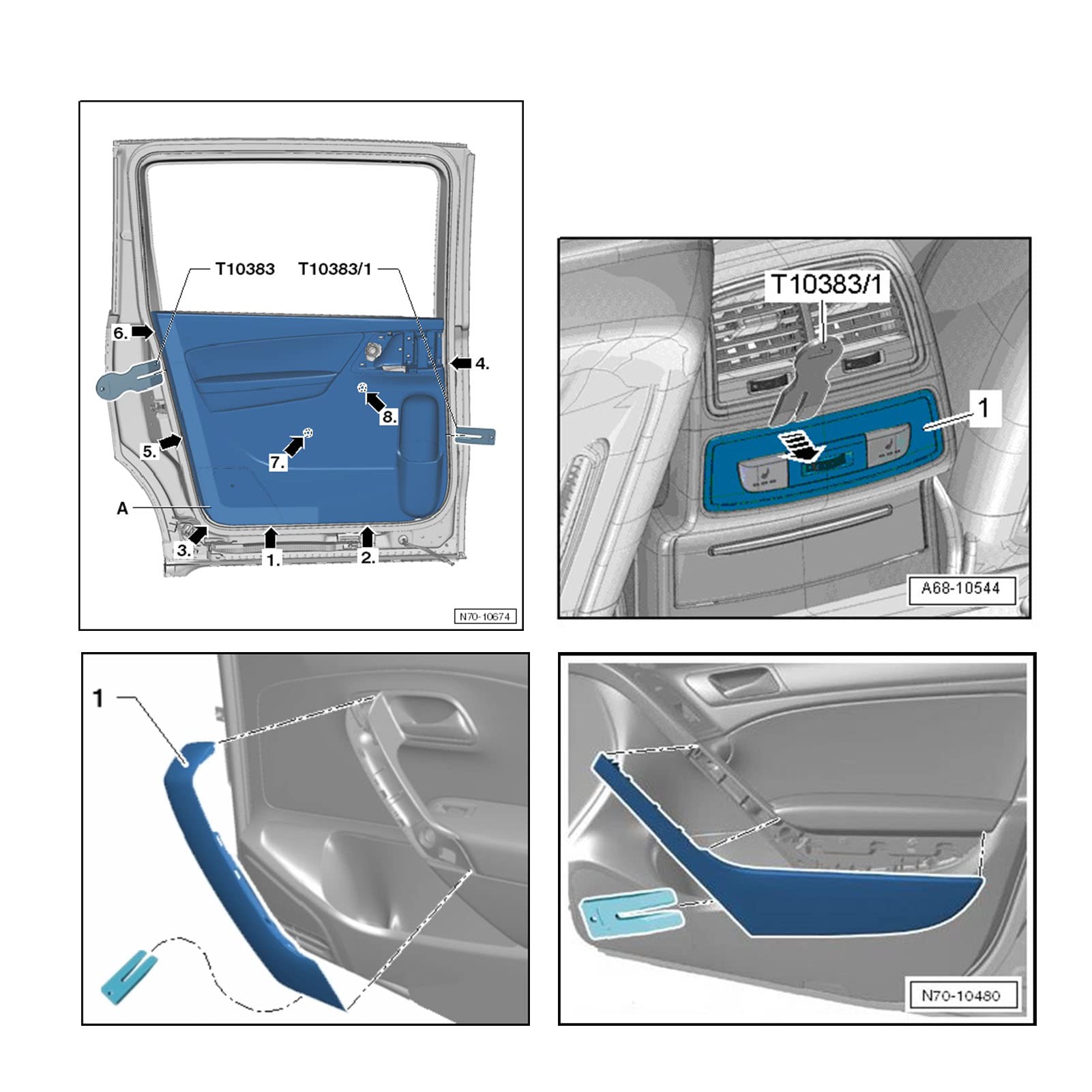 Door Trim Wedge Panel Clip Tool, 3pcs T10383, T10383 1, T10383 2 Car Door Removal Tool Trim Wedge Panel Clip Tool
