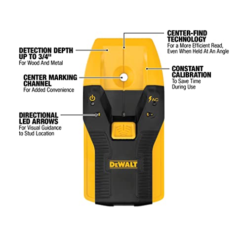 DEWALT Stud Finder, 3/4β, Locate Framing Studs Efficiently with LED Arrows, Ideal for Wood and Metal, AAA Batteries Included (DW0100)