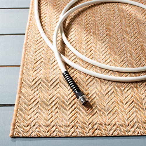 SAFAVIEH Courtyard Collection 6'7' x 9'6' Natural / Cream CY8022 Indoor/ Outdoor Patio Backyard Mudroom Area Rug