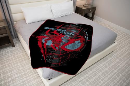 Jay Franco Marvel Miles Morales Gamerverse Be Greater Throw Blanket - Measures 46 x 60 inches, Kids Bedding - Fade Resistant Super Soft Fleece (Official Marvel Product)