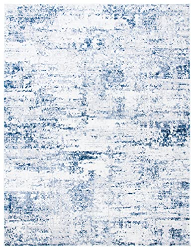 Safavieh Amelia Collection 12' x 18' Ivory/Navy ALA700B Modern Abstract Non-Shedding Living Room Dining Bedroom Area Rug