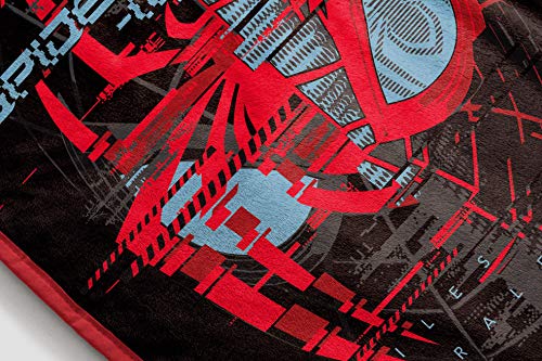 Jay Franco Marvel Miles Morales Gamerverse Be Greater Throw Blanket - Measures 46 x 60 inches, Kids Bedding - Fade Resistant Super Soft Fleece (Official Marvel Product)