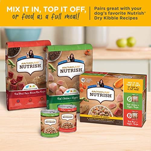 Rachael Ray Nutrish Premium Natural Dry Dog Food, Real Chicken & Veggies Recipe, 6 Pounds (Packaging May Vary)