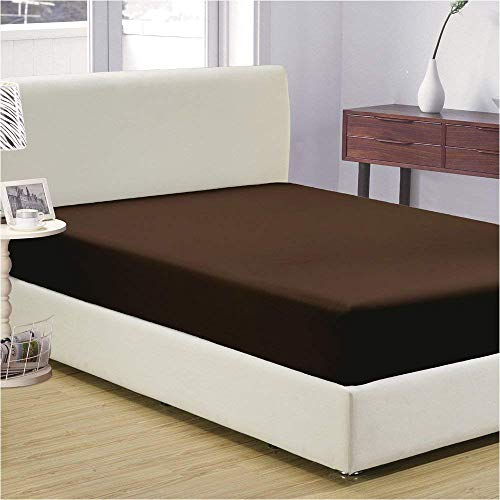Hotel Quality 600 Thread Count Twin-XL Flat Sheet,100% Long Staple Egyptain Cotton Brown Top Sheet, Extra Softness Durable Sateen Weave Sheet ( Twin-XL, Brown Top Sheet)