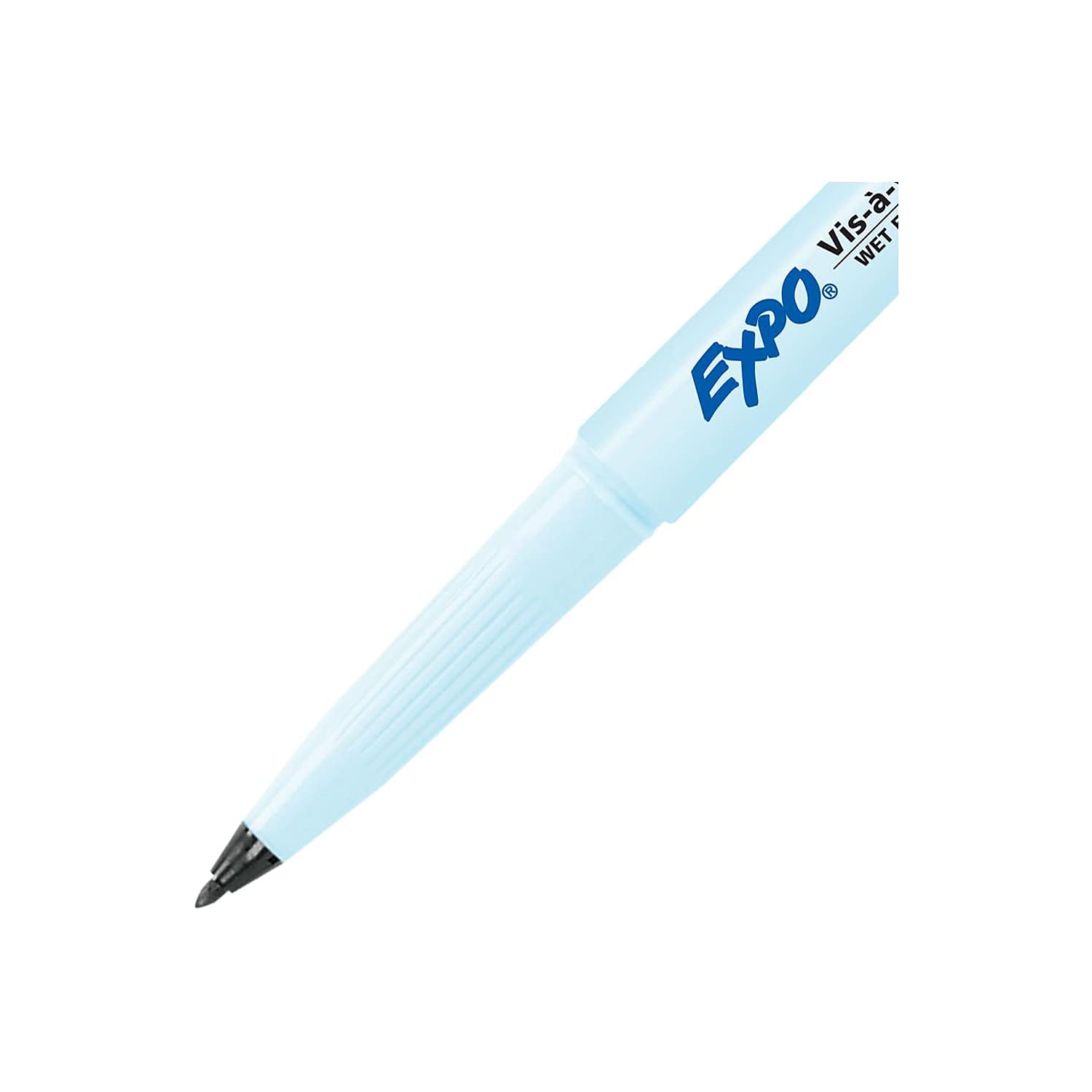 EXPO Vis-a-Vis Wet Erase Markers, Fine Point, Black, 12 Count