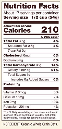 Bob's Red Mill Gluten Free Organic Old Fashioned Rolled Oats, 2 Pound (Pack of 1)